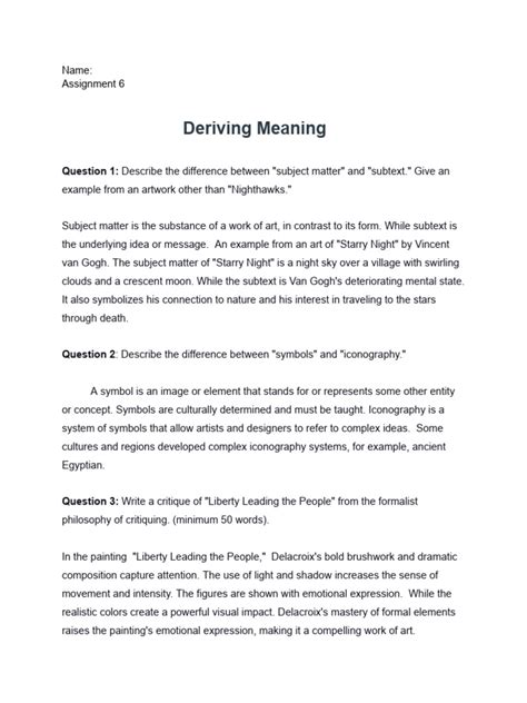 Assignment 6 Deriving Meaning Pdf