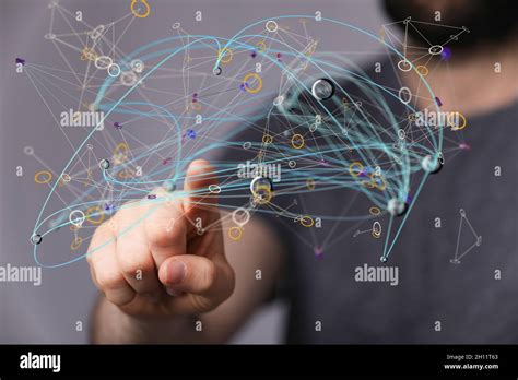 Illustration Of Binary Codes And A Human Hand Touching A Transparent Screen Stock Photo Alamy
