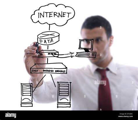 Business Man Draw Cloud Computing Chart Stock Photo Alamy