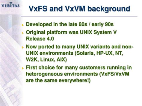 Ppt Vxfs And Vxvm On Linux “giving Linux Enterprise Strength