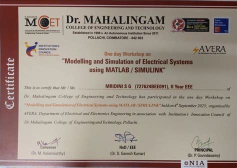 Matlab Simulink Electricalengineering Learning Simulation Mcet