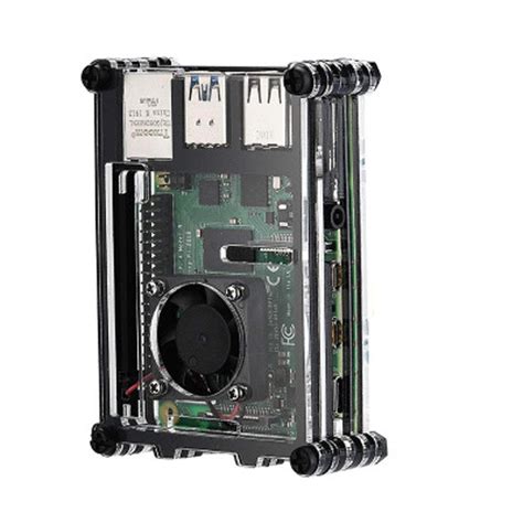 raspberry pi 4 model b acrylic case cooling fan grandado
