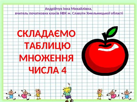 Презентація Таблиця множення числа 4