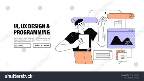 Design Programming Banner Web Landing Page Stock Vector Royalty Free