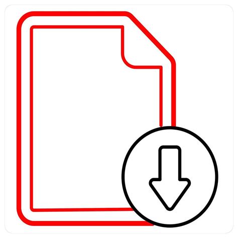 Download File Icon Concept In Red Line Color 65286793 Vector Art At