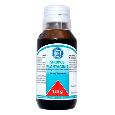 Sirupus Plantaginis Syrop Z Babki Gardło Lek 125 G 13639919548 Allegropl