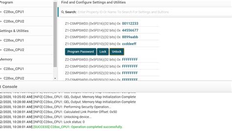 Uniflash Unlock Of Dcsm But Cr Status Still Indicates Locked C2000 Microcontrollers Forum