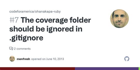 The Coverage Folder Should Be Ignored In Gitignore · Issue 7