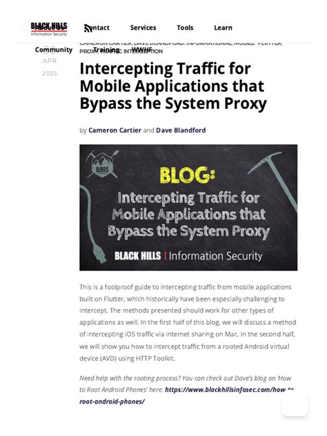 Intercepting Traffic For Mobile Applications That Bypass The System