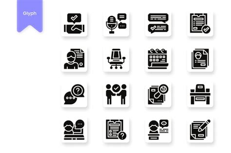 Interview Icon Pack Icons Ft Interview And Meeting Envato