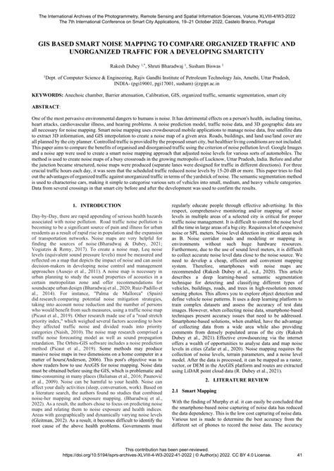 pdf gis based smart noise mapping to compare organized traffic and