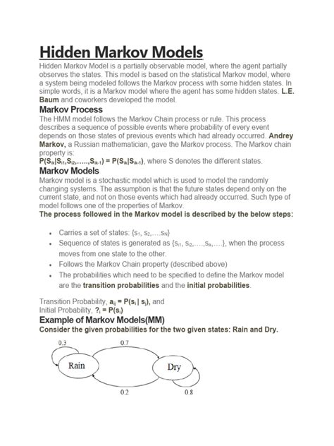 hidden markov models pdf markov chain conceptual model