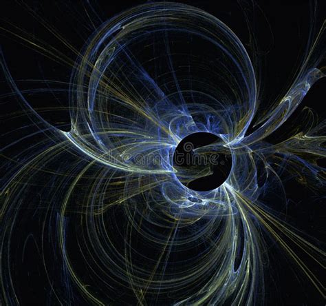 Blue Abstract Spherical Linear Pattern On Black Background Wallpaper