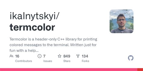 Github Ikalnytskyi Termcolor Termcolor Is A Header Only C Library