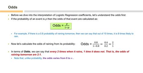 Interpretation Of Coefficients Linear And Logistic Regression Ppt