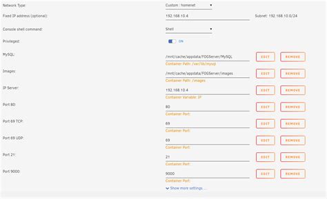 Request Fog Project Docker Containers Unraid
