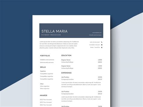 Free Payment Processor Resume Template With Example