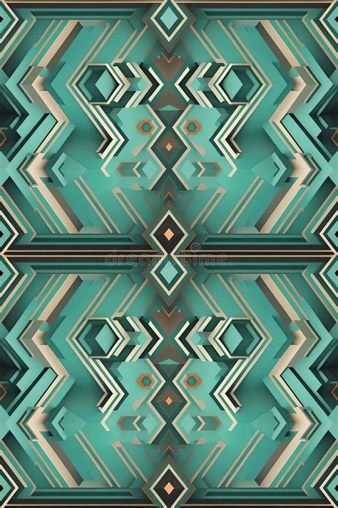 Abstract Angular 3d Seamless Symmetrical Wallpaper Background Stock
