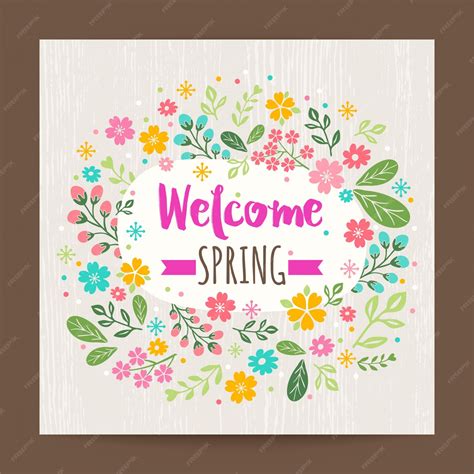 Free Vector Welcome Spring Floral Background
