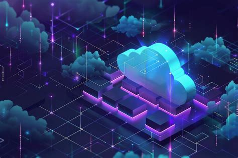 Abstract Cloud Computing Network Premium Ai Generated Image