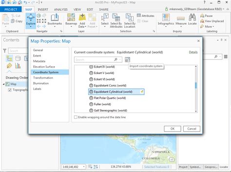 Change Projection Arcmap Memberlena