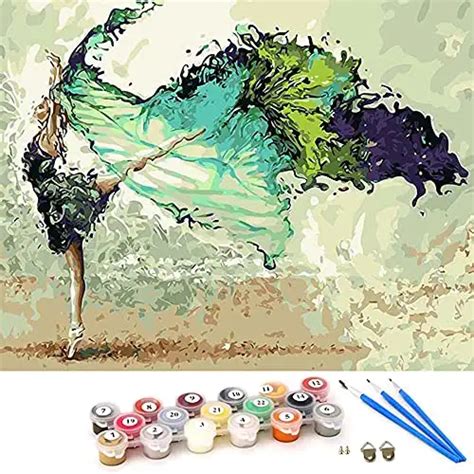 نقاشی Diy با تعداد کیت برای بزرگسالان مبتدی ، یک دختر باله شاد رقصنده
