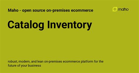 Catalog Inventory Maho Open Source On Premises Ecommerce Platform