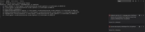 Unable To Start The Cc Language Server Intellisense Features Will Be Disabled Error