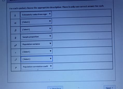 Solved For Each Symbol Choose The Appropriate Description Chegg Com