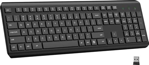 Edjo Wireless Keyboard 2 4g Full Sized Cordless Usb Silent Computer Keyboard