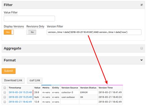 Versioning Axibase Time Series Database Atsd