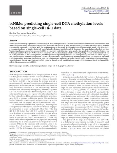 Pdf Schime Predicting Single Cell Dna Methylation Levels Based On Single Cell Hi C Data