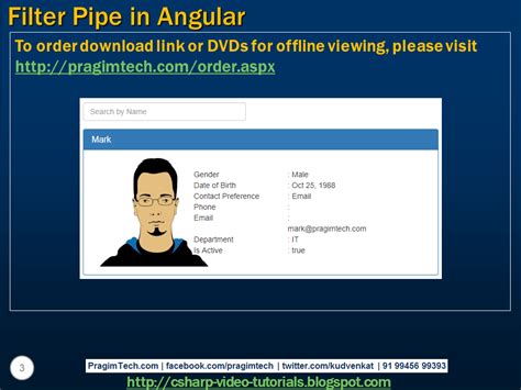 Sql Server Net And C Video Tutorial Filter Pipe In Angular Slides