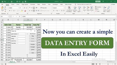 Create User Form In Excel Create Data Entry Form In Excel No VBA YouTube