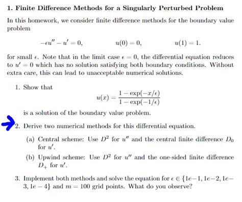 Solved Finite Difference Methods For A Singularly Chegg