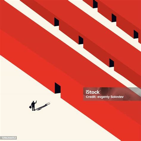 비즈니스 목표 또는 장애물을 통해 걷는 사업가와 객관적인 벡터 개념 앞으로 어려운 길의 상징 가능성의 새로운 개념 벡터 개념에 대한 스톡 벡터 아트 및 기타 이미지 Istock