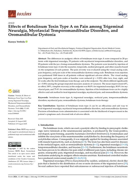 Botox Dtm Neuralgia V Par Etc Pdf Dystonia Botulinum Toxin