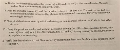 solved problem 9 1 at t s the networks shown below have
