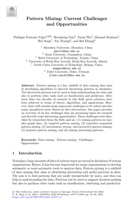 Pdf Pattern Mining Current Challenges And Opportunities