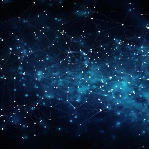 Premium Photo Blue Abstract Background With A Network Grid And Particles Connected Generative Ai