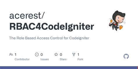 Github Acerest Rbac4codeigniter The Role Based Access Control For Codeigniter