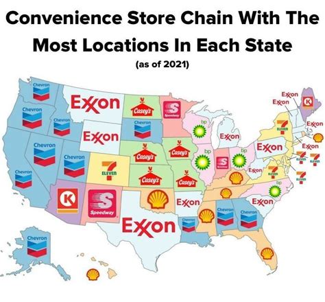 Map Of Convenience Store Chain Locations In Each State