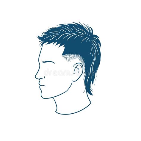 Male Head Profile With Mullet Haircut Illustration Stock Vector