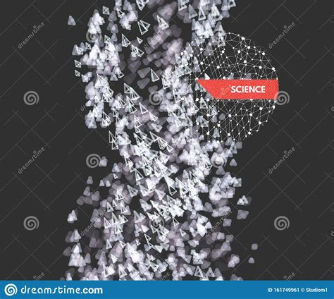 array with dynamic emitted particles abstract background bokeh effect