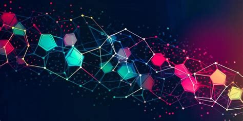 Premium Ai Image An Abstract Colorful Network Of Asymmetric And Symmetric Hexagons