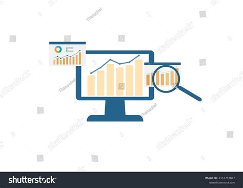 Vector Chart Data Analysis On Computer Stock Vector Royalty Free