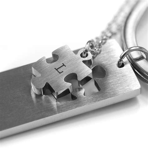 Personalised Puzzle Piece Necklace And Keyring Set By Jungley