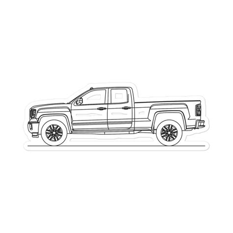 Gmc Truck Drawings Gmc Sierra 2500hd Pick Up Vector Drawing