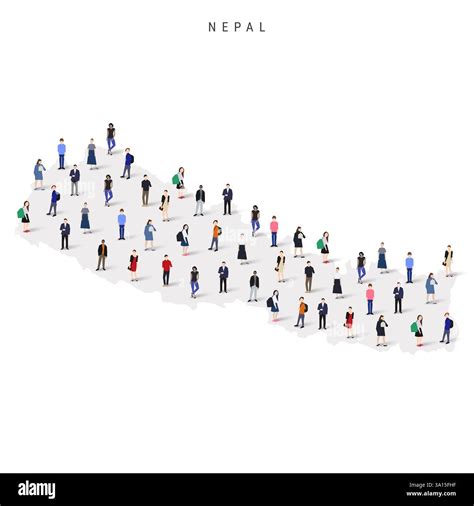 Nepal Population Map Large Group Of Realistic A Diverse Crowd Of