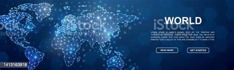 세계 지도 머리 승진 기치를 위한 3d 낮은 폴리 상징 지리 디자인 일러스트 개념 수평 다각형 지구 행성 포스터 그림 남쪽에 대한 스톡 벡터 아트 및 기타 이미지 Istock